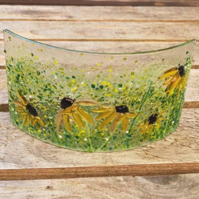 Fused Glass Black-Eyed Susan Glass Art | Eclectic Gift Shop Bristol